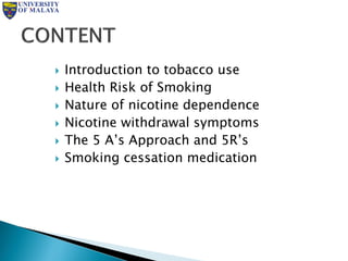 4. Smoking Cessation lecture.pdfjjhhjhjj | PDF