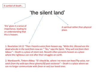 Remember by Christina Rossetti summary and analysis | PPTX