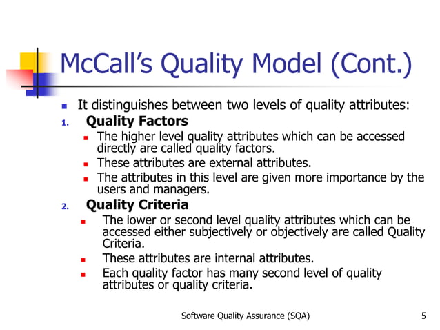 Software Quality Models Presentation.pptx | Computer Software and Applications | Computing