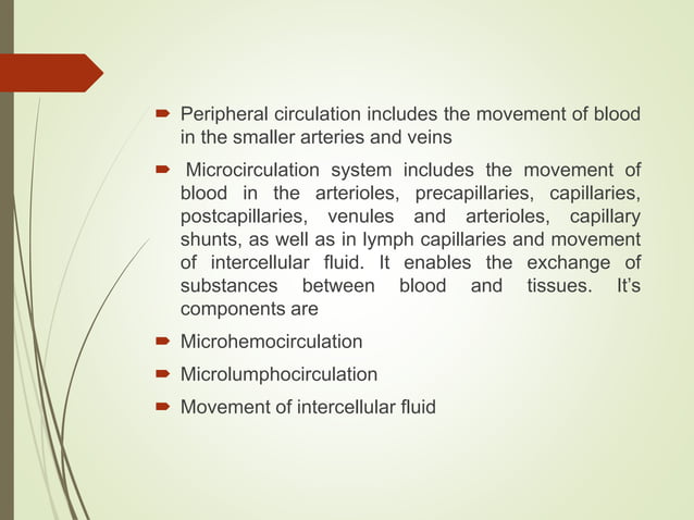 4 Microcirculatiomicrocirculation Presentation Ppt