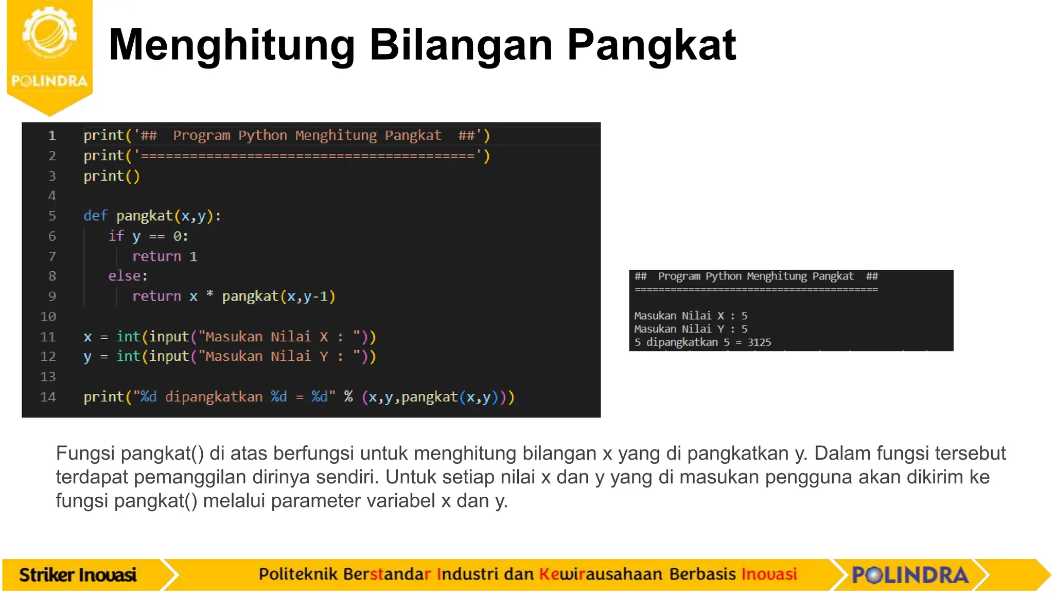 Materi Rekrusif dengan Python PPTX (materi kuliah) | PPTX