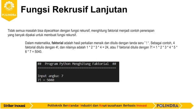 Materi Rekrusif dengan Python PPTX (materi kuliah) | PPT