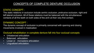 4. BALANCED OCCLUSION balanced occlusion | PPTX