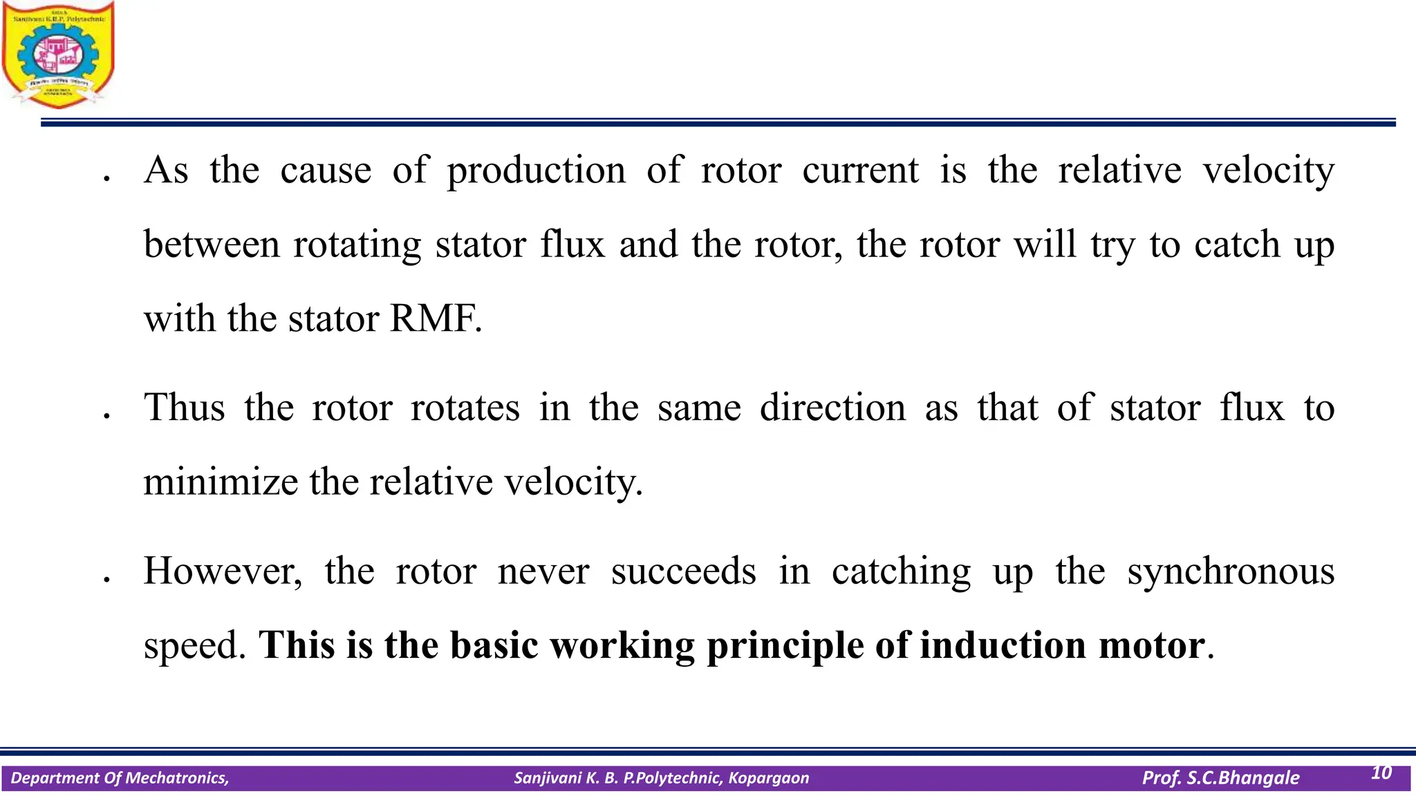 Three phase induction motor – construction, operation & application..ppt