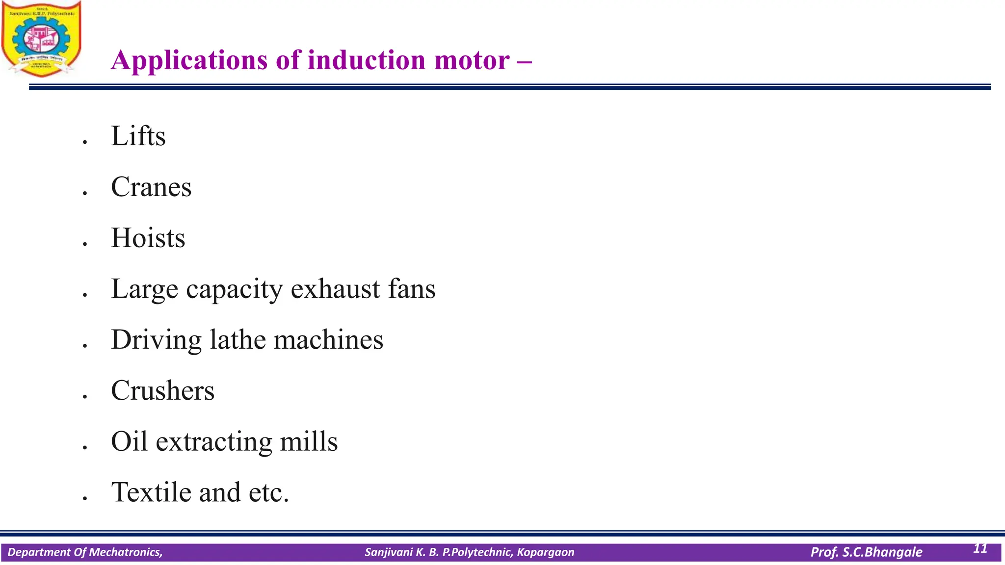 Three phase induction motor – construction, operation & application..ppt