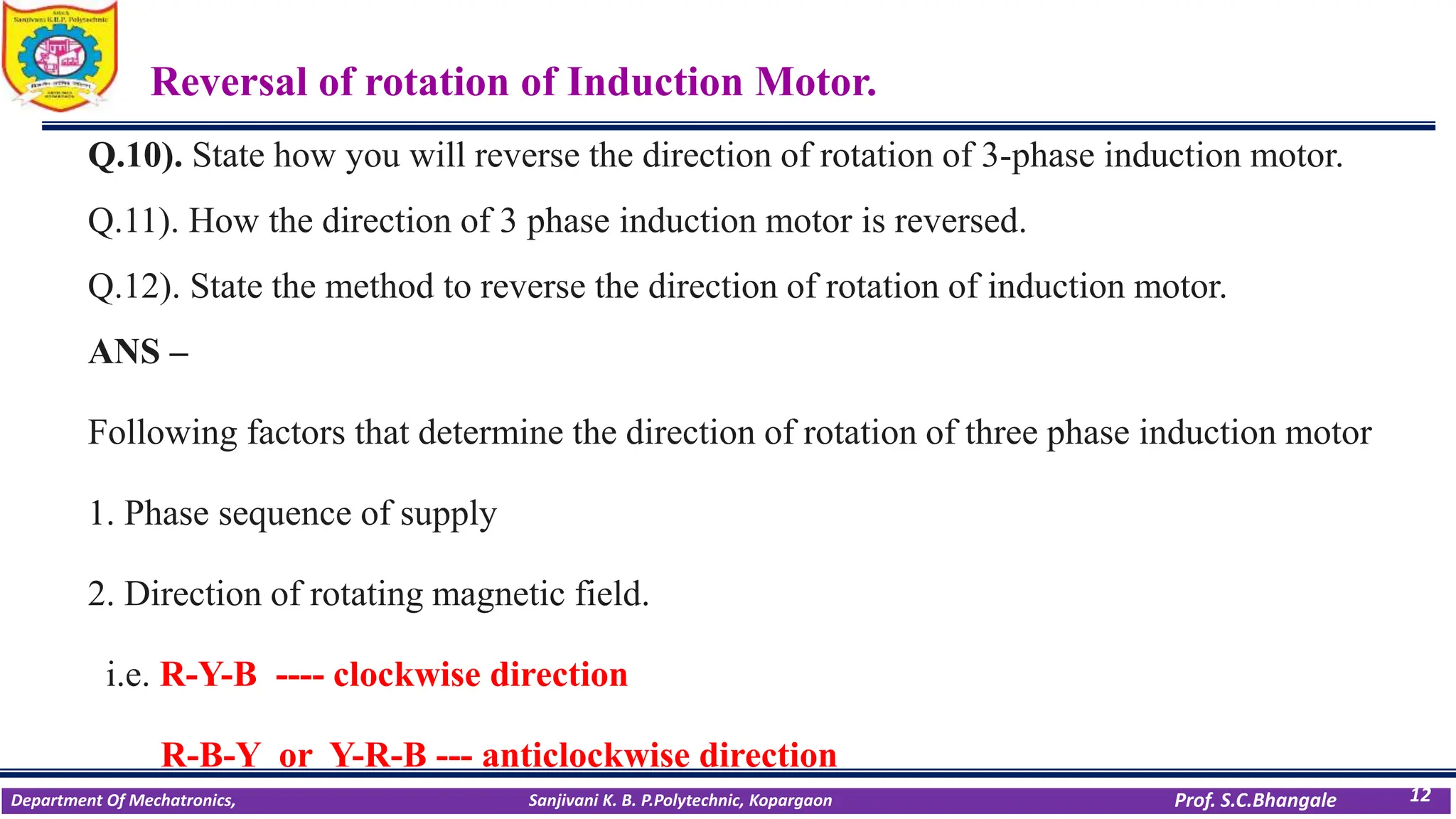 Three phase induction motor – construction, operation & application..ppt
