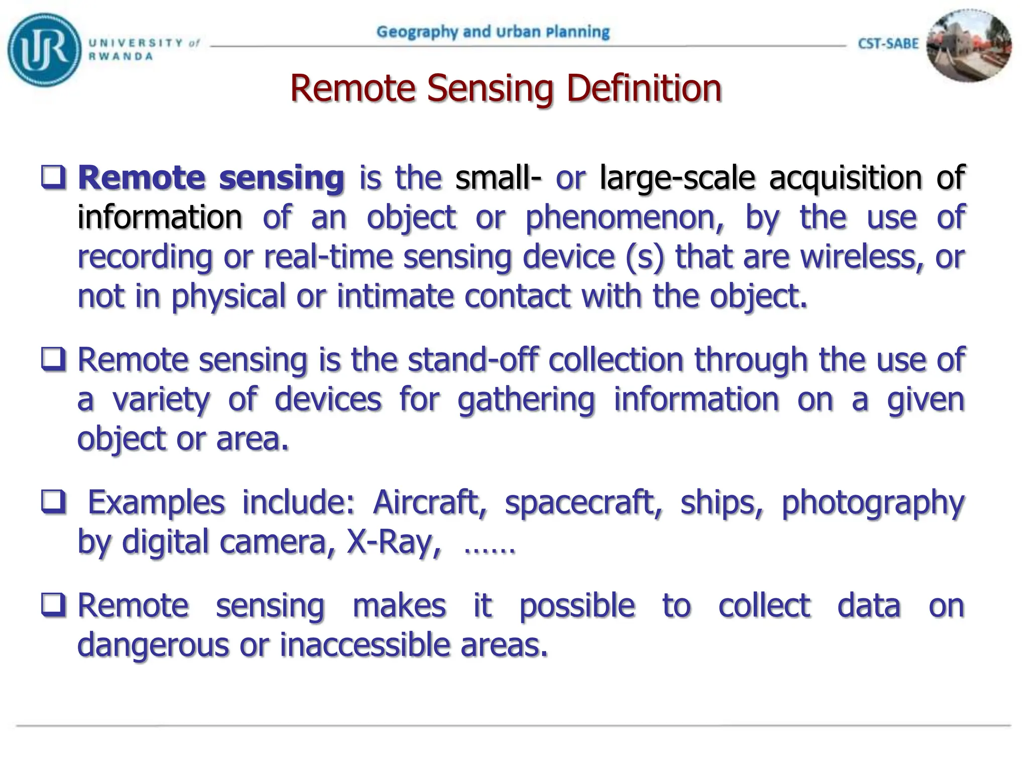 Remote sensing Techniques Dr. Ange Felix NSANZIYERA | PPT