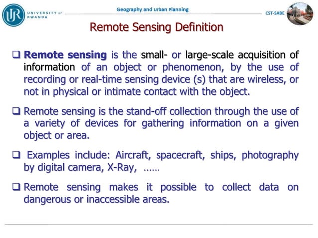 Remote sensing Techniques Dr. Ange Felix NSANZIYERA | PPT | Geography ...