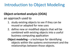 object modeling chapter 4 for students a | PPT