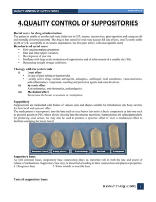 Quality control tests of suppository ... | PDF | Digestive Disorders ...