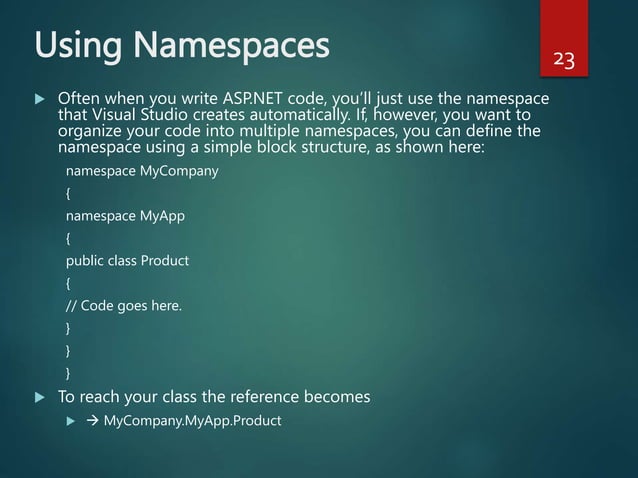 4. Types, Objects and NameSPACES in. Net.pptx | Web Development | Internet