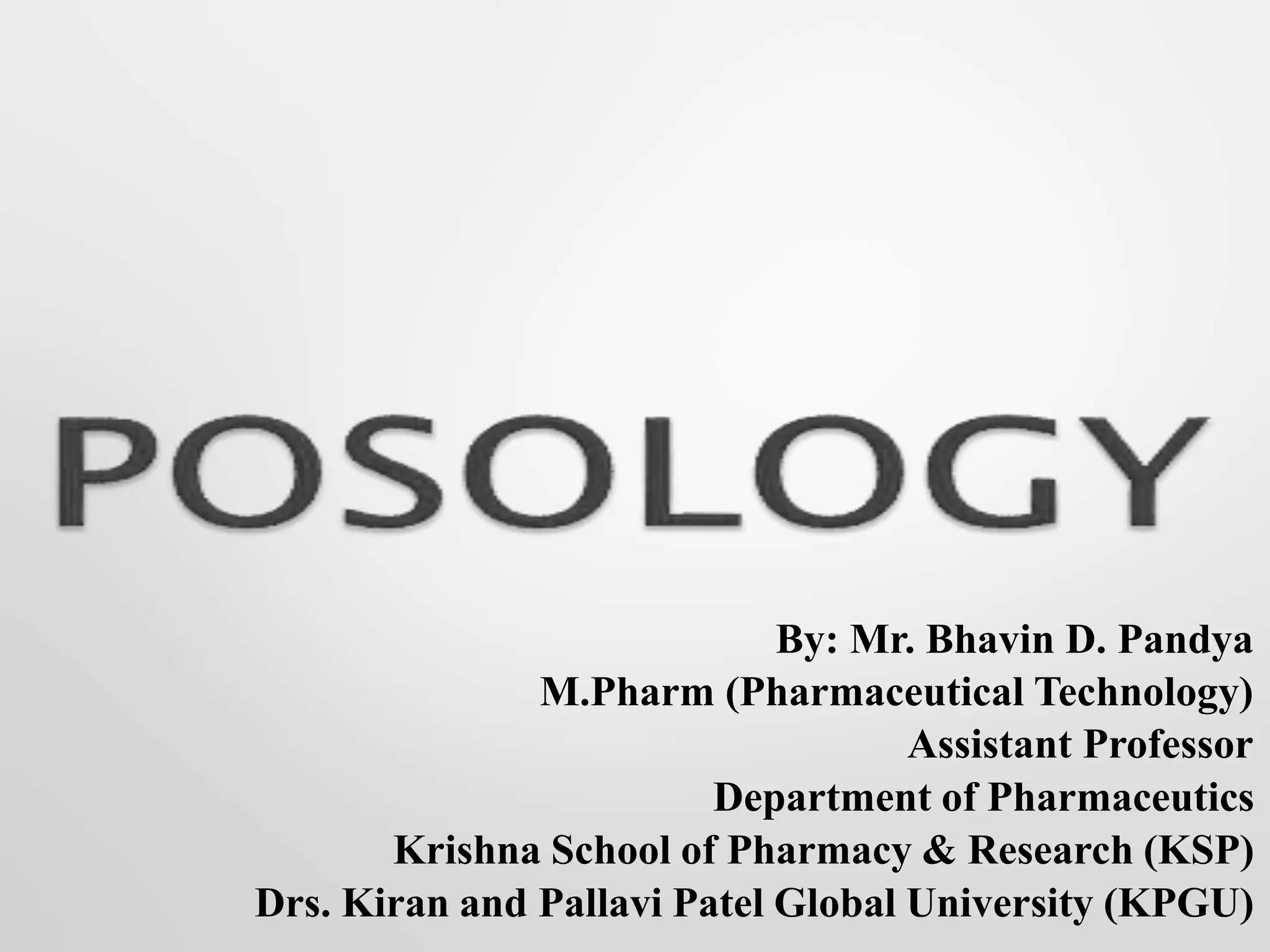 Posology for dosage calculation adults, children, old age patients | PPT