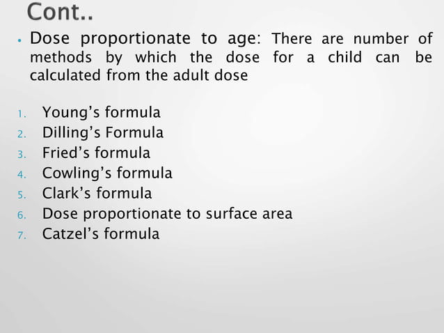 Posology for dosage calculation adults, children, old age patients | PPT