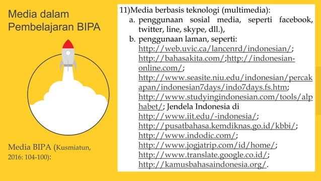 4. Media Pembelajaran Bahasa Indonesia bagi Penutur Asing | PPTX
