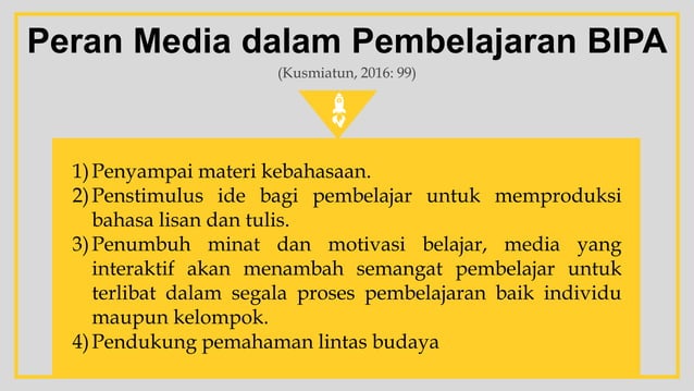4. Media Pembelajaran Bahasa Indonesia bagi Penutur Asing | PPTX