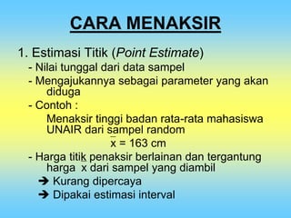 4. ESTIMASI Statistik Data Penelitian .ppt