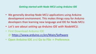 Introduction to Node MCU as a brain of Internet of Things | PPTX