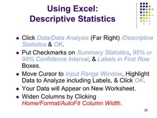 Using procedure of excel and methods to use they way and design | PDF