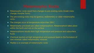 Rocks and their types and rock cycle pictures | PPTX