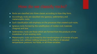 Rocks and their types and rock cycle pictures | PPTX
