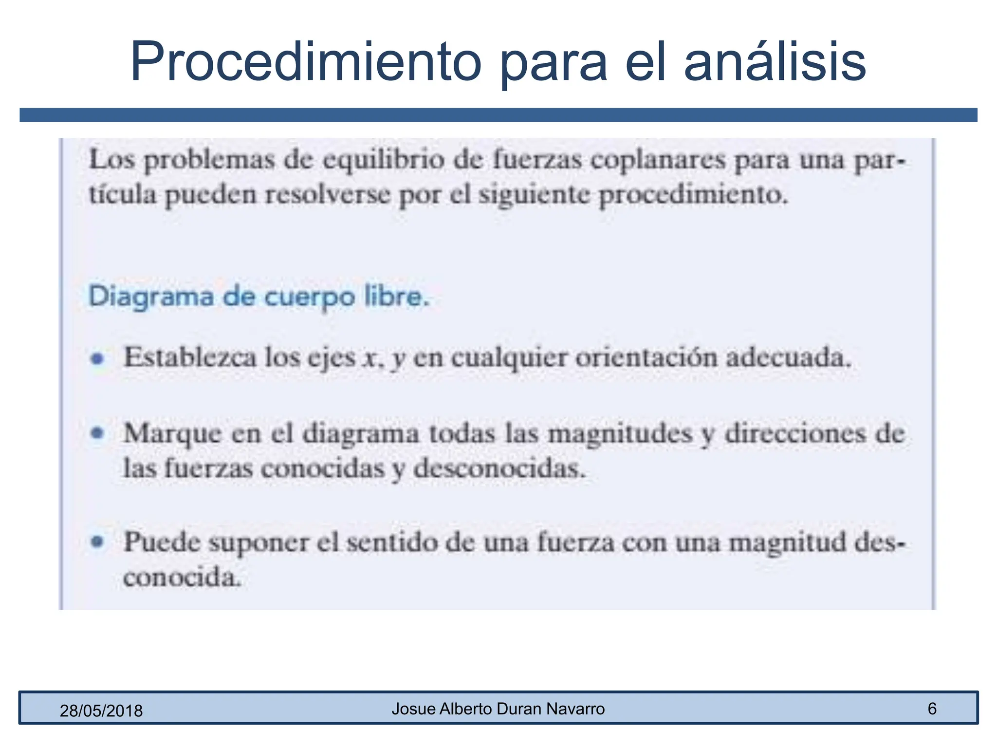 Equilibrio de una partícula en dos dimensiones | PPT