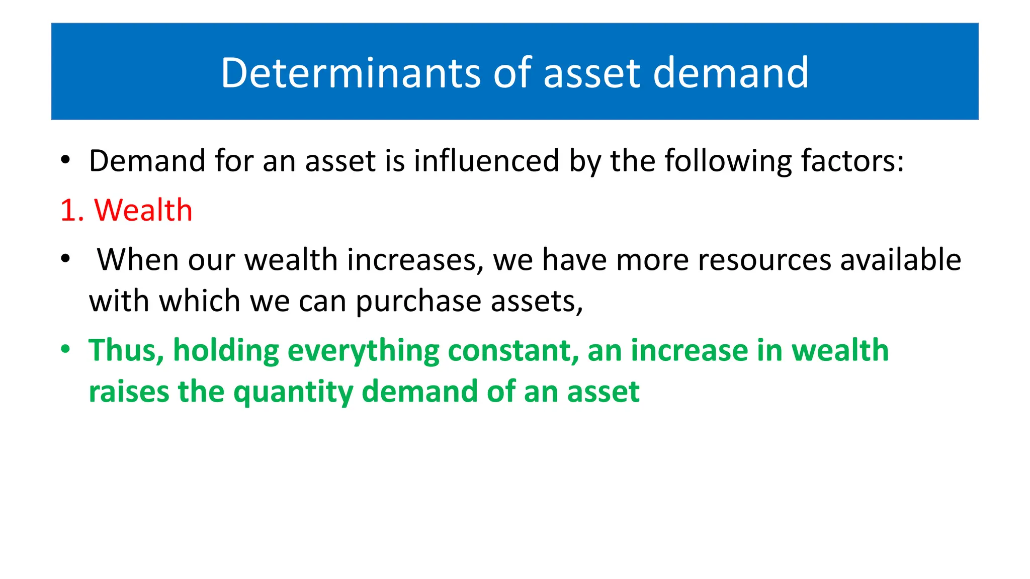 4. Why Interest Rates Change. demand for assets and interest ...