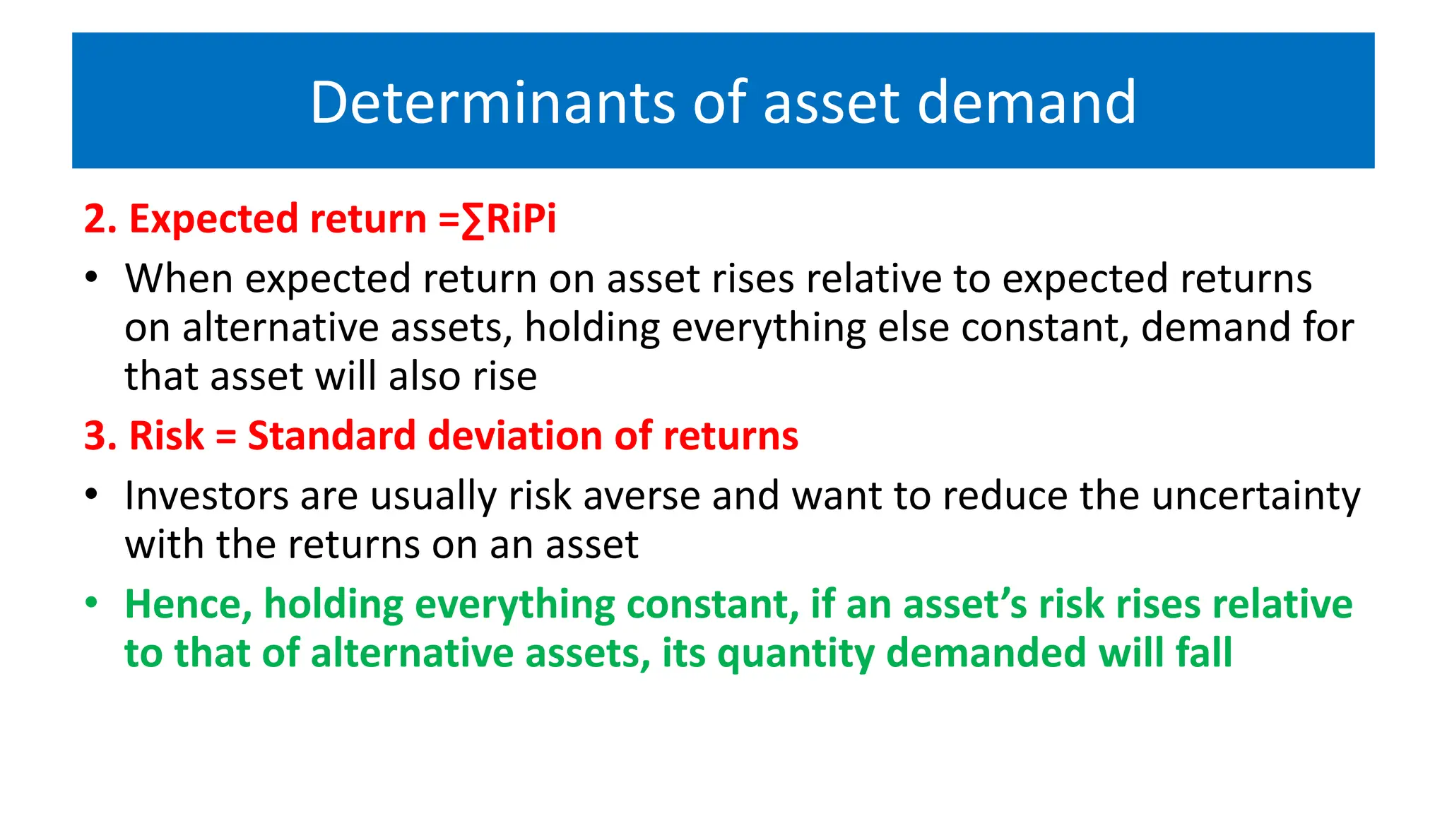 4. Why Interest Rates Change. demand for assets and interest ...