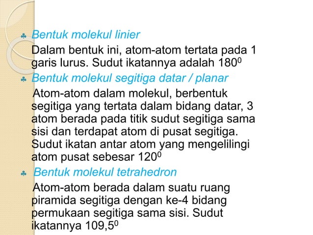 PPT Bentuk Molekul pptx kimia kelas XI sma | PPTX