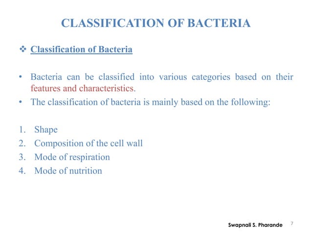 Bacteria: Classification of Bacteria.pdf | Biological Sciences | Science