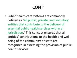 Introduction to Public Health Care systems | PPTX