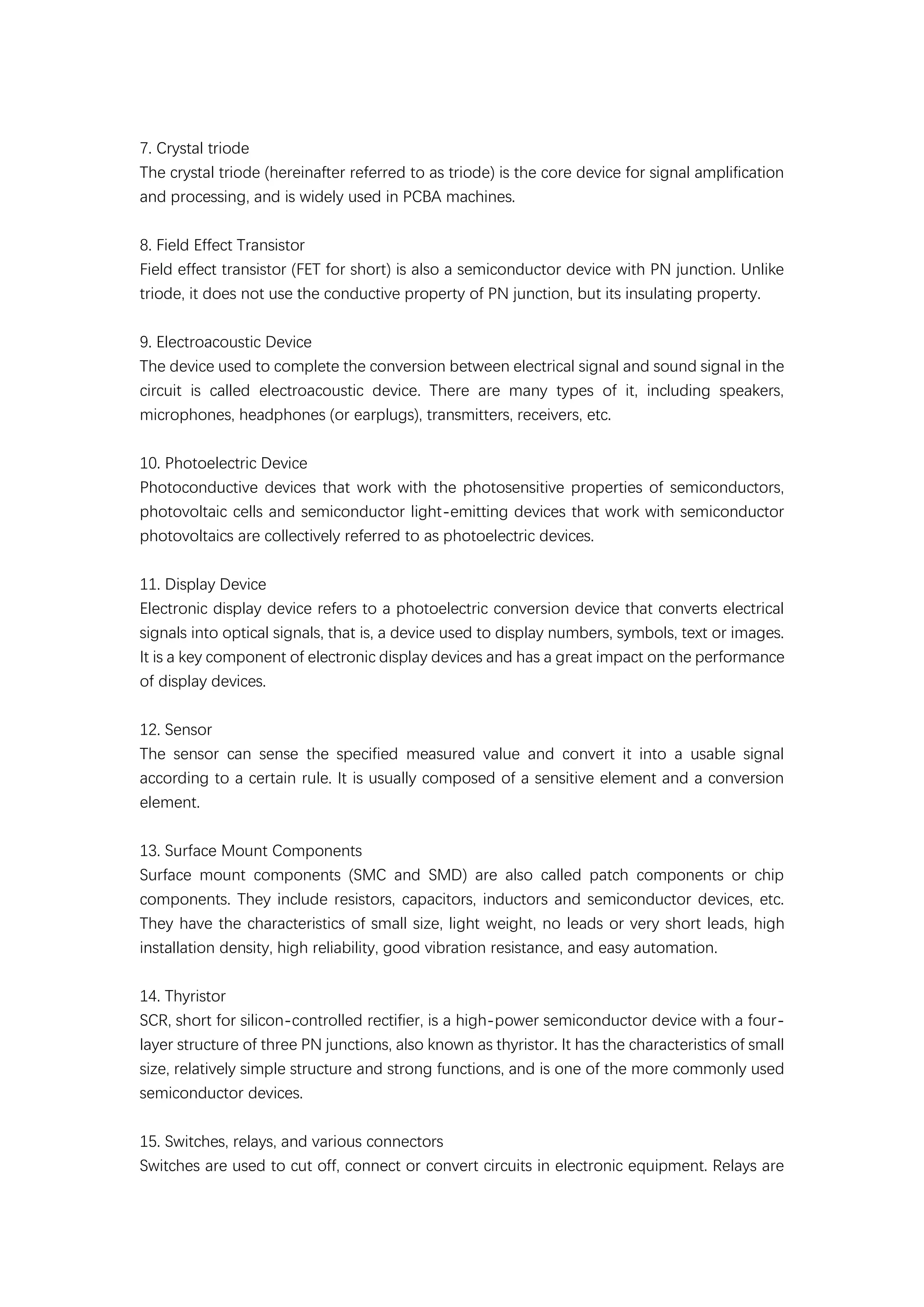 Component description of PCBA patch processing.pdf