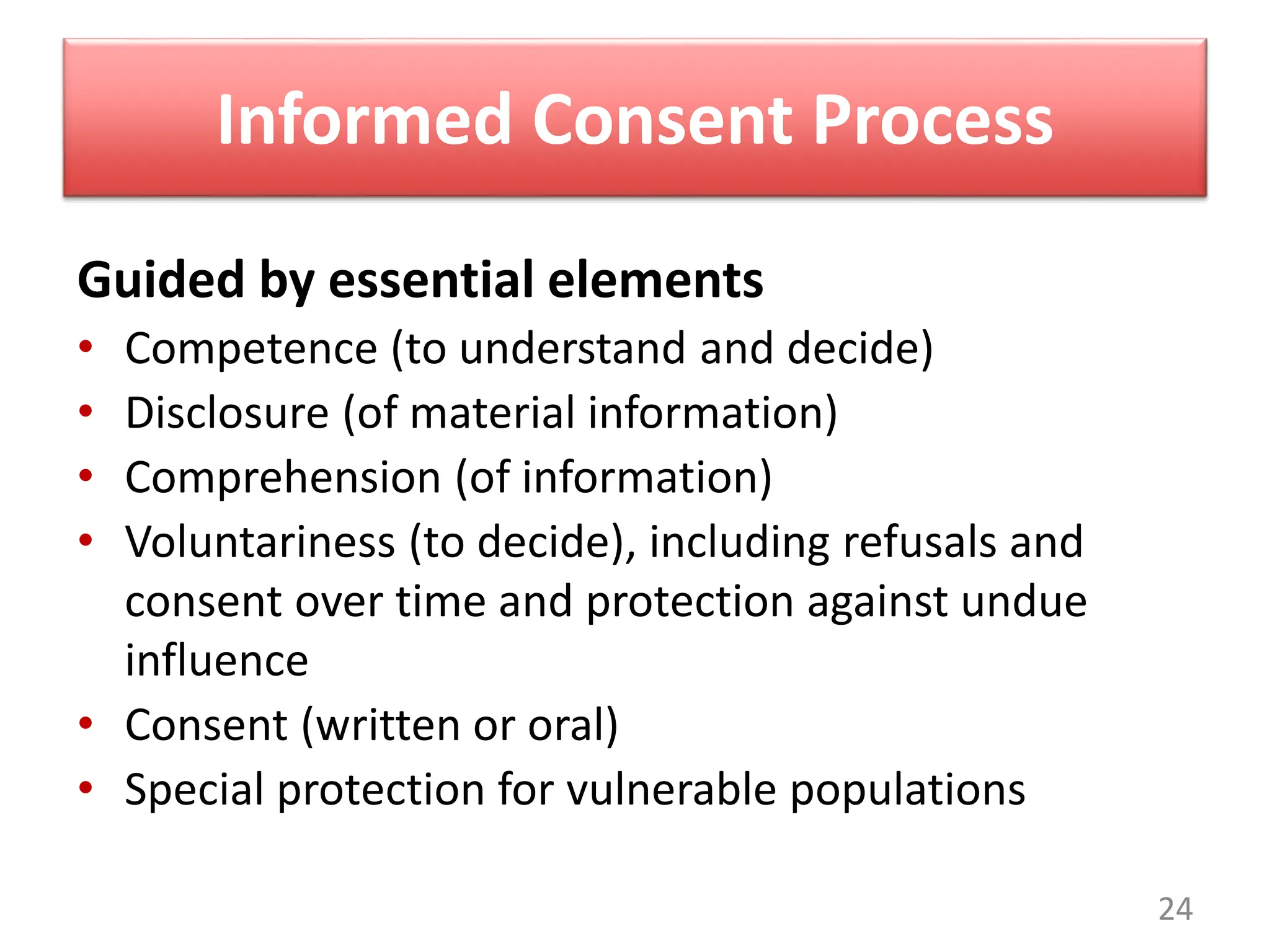 GCP Lecture The Informed Consent Process | PPTX