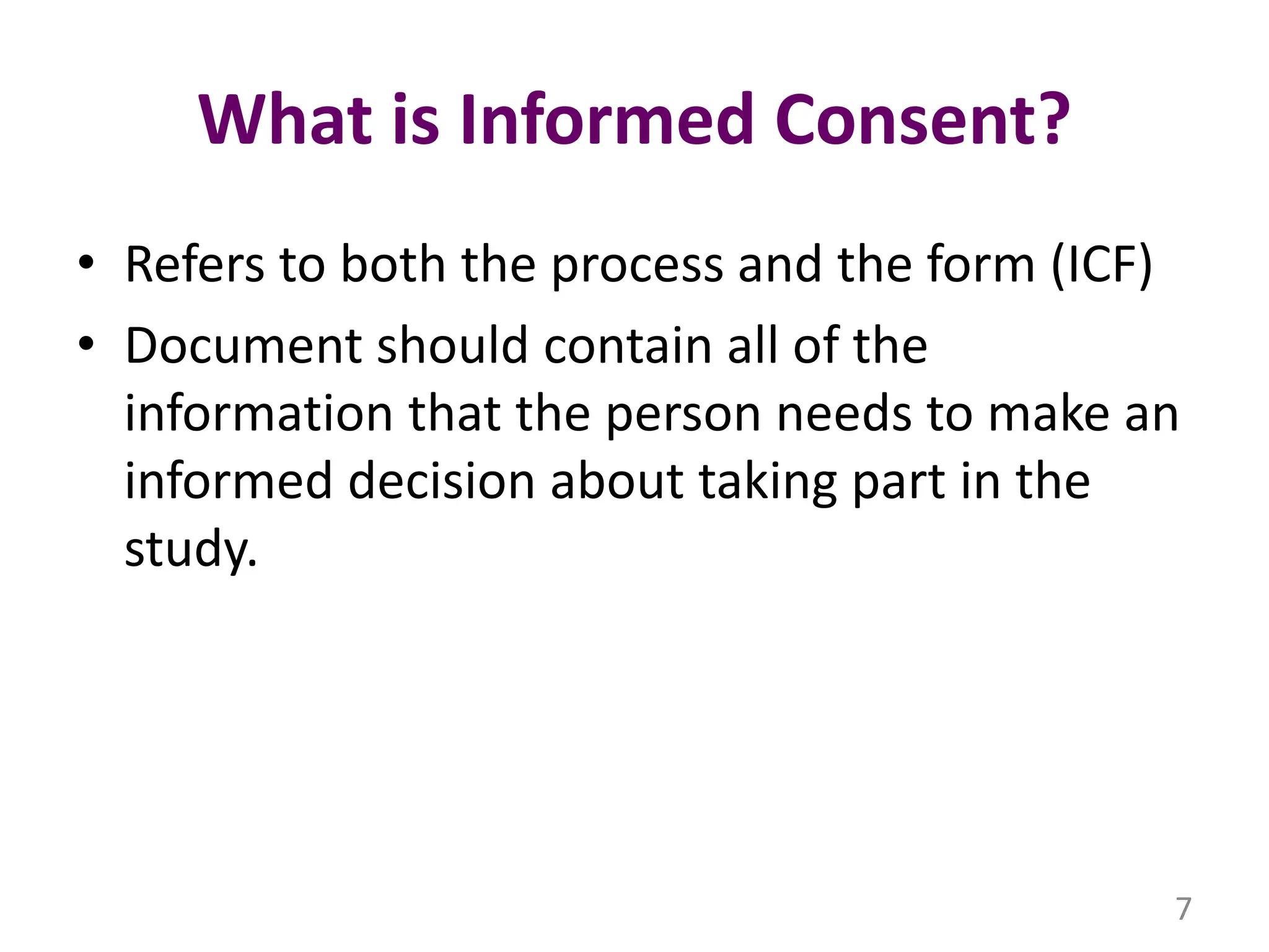 GCP Lecture The Informed Consent Process | PPTX
