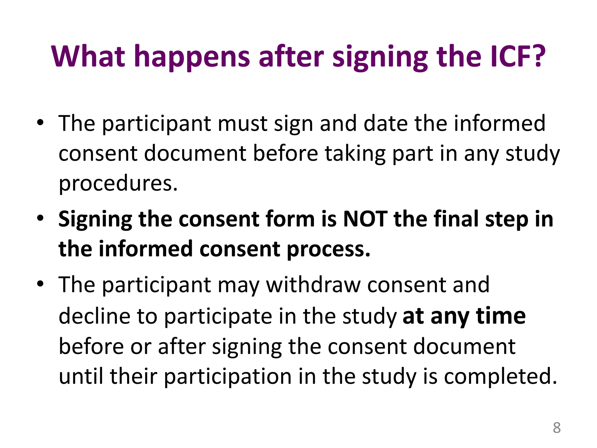 GCP Lecture The Informed Consent Process | PPTX
