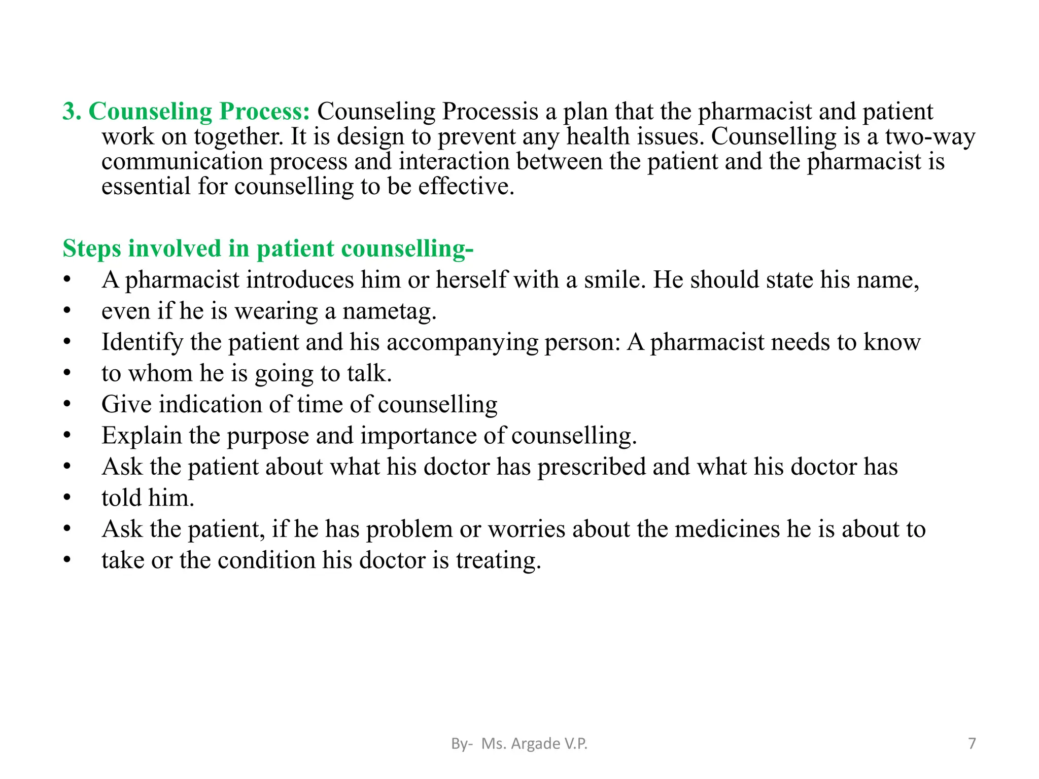4. PATIENT COUNSELlING.pptx Community pharmacy & management ER 2020 | PPTX