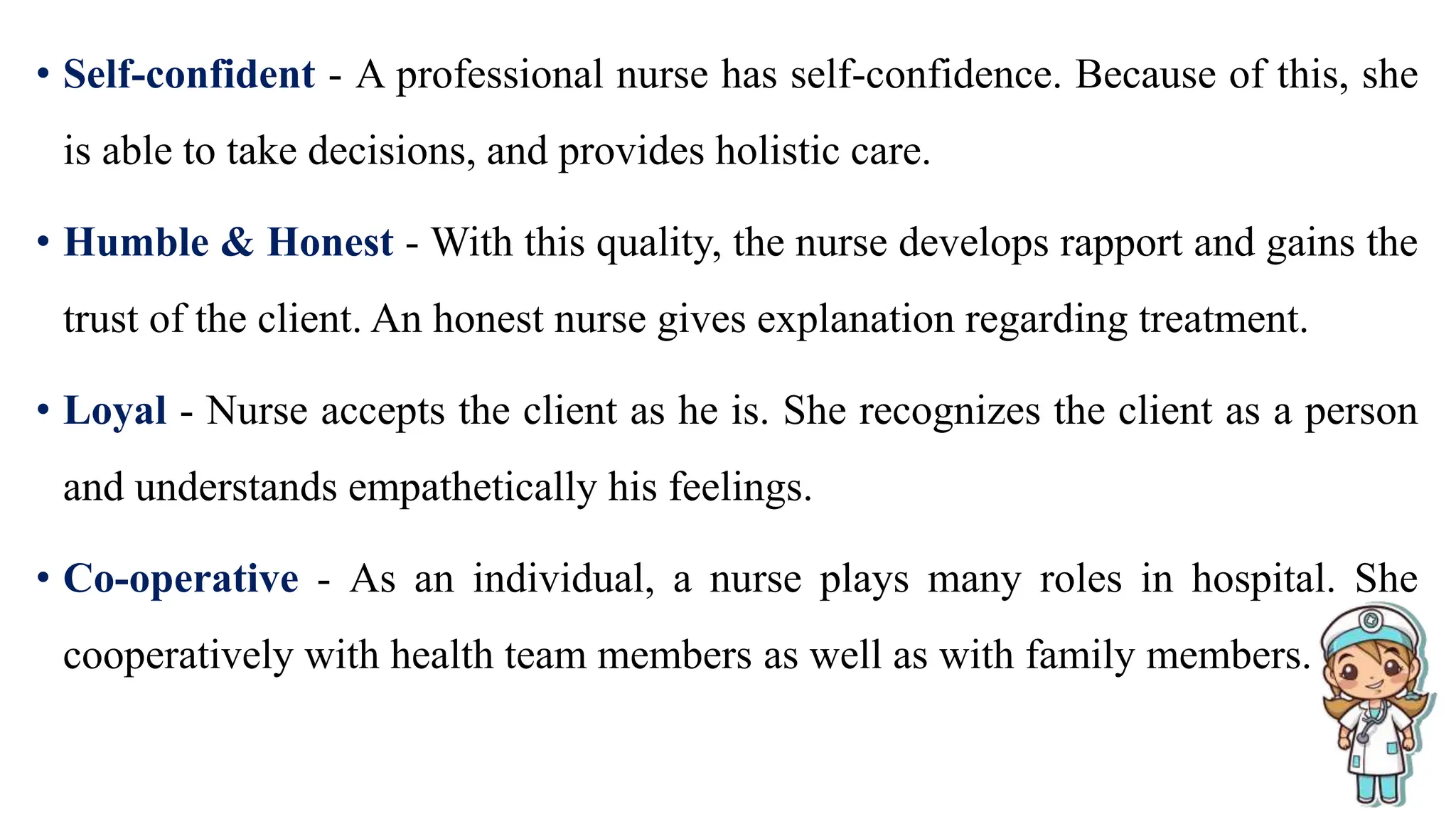 Topic : Qualities of Nurse, Subject : FON | PPTX