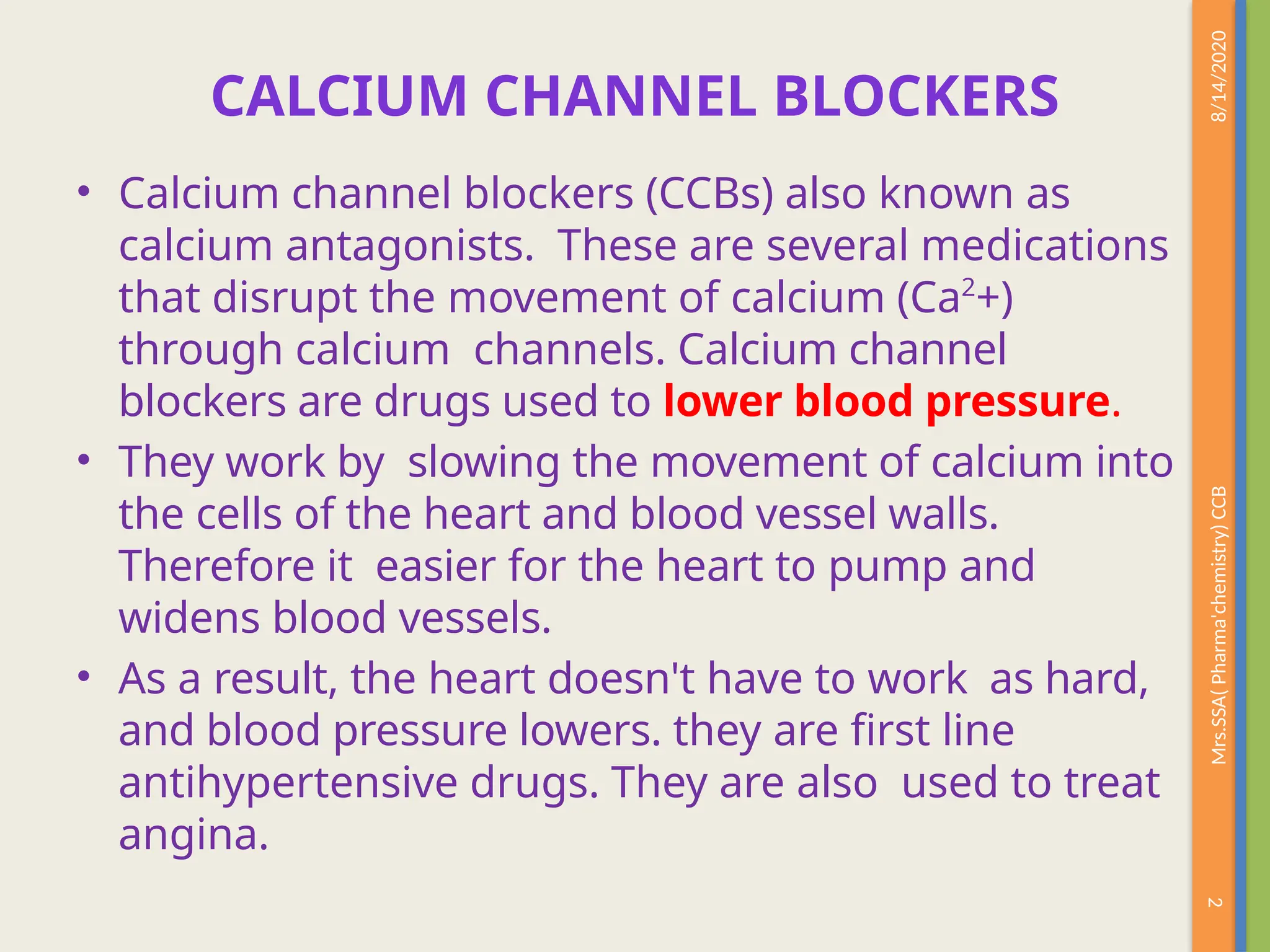 .CALCIUM CHANNEL BLOCKERS. VASODILATORS,PMC 2 | PPTX