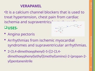.CALCIUM CHANNEL BLOCKERS. VASODILATORS,PMC 2 | PPTX