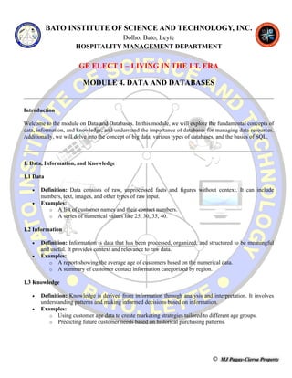 4. GE ELECT 1 BSHM - Data and Databases.pdf