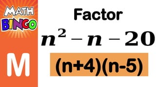 4. MATH BINGO FACTOR.pptx mathematics activity | PPTX