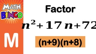 4. MATH BINGO FACTOR.pptx mathematics activity | PPTX