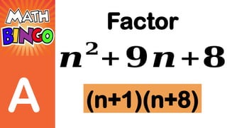 4. MATH BINGO FACTOR.pptx mathematics activity | PPTX