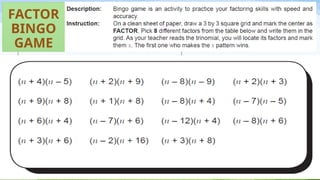 4. FACTORING NOT PST A=1.pptx MATHEMATICS | PPTX