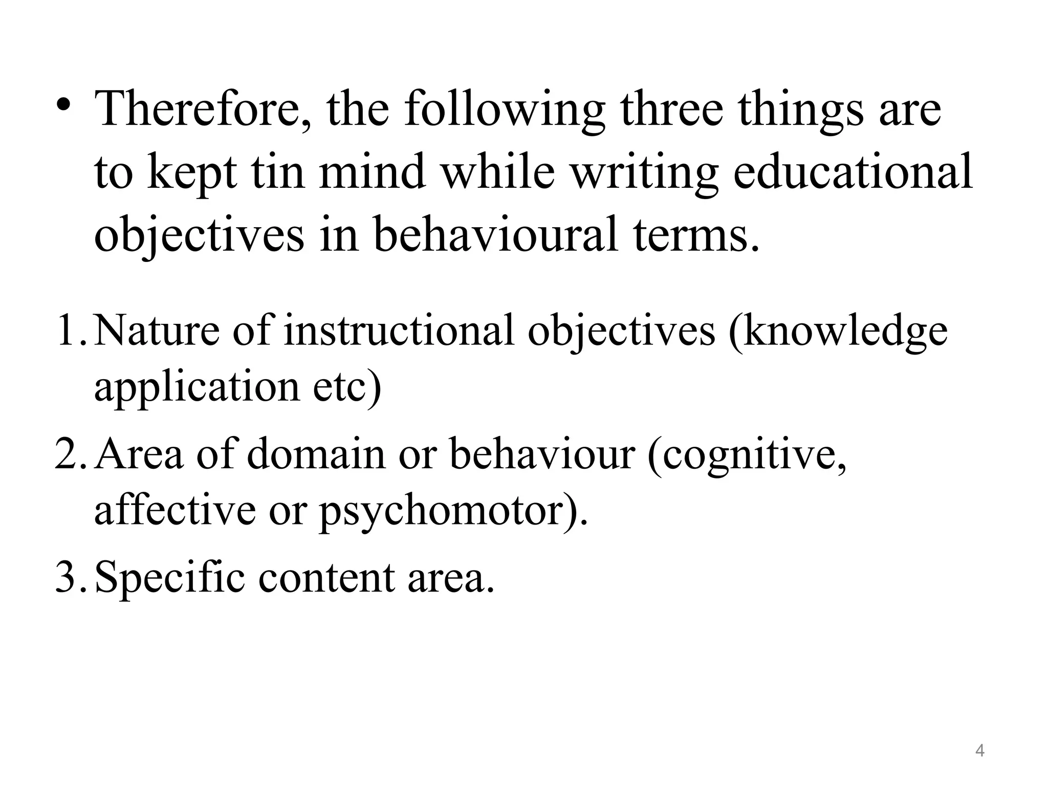 4.Writing Educational Objectives in Behavioural tem.ppt