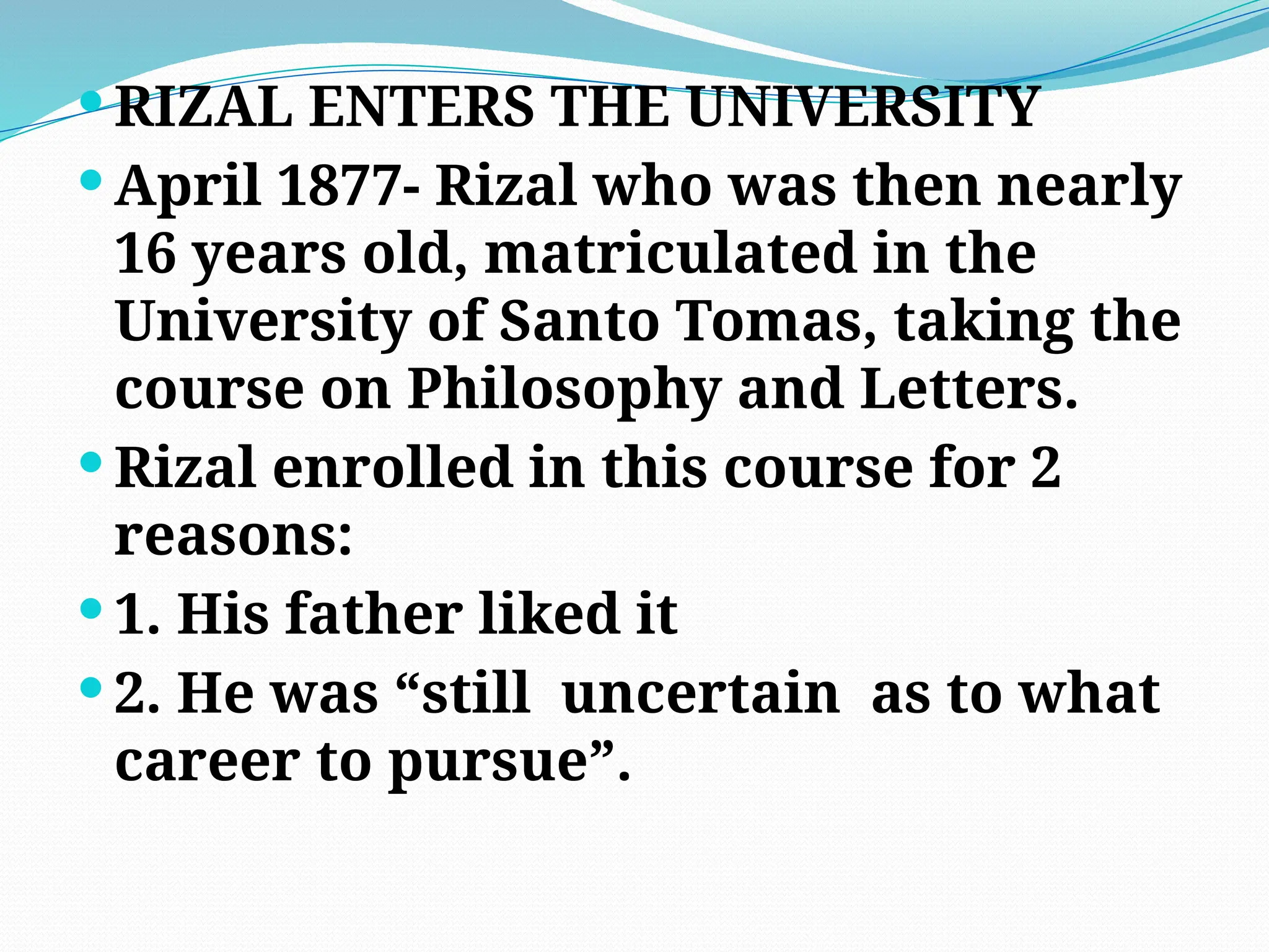 The Studies of Rizal at University of Sto. Tomas | PPTX