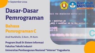 Dasar-Dasar Pemrograman - 4 Bahasa Pemrograman C | PPT