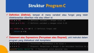 Dasar-Dasar Pemrograman - 4 Bahasa Pemrograman C | PPT
