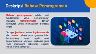 Dasar-Dasar Pemrograman - 4 Bahasa Pemrograman C | PPT