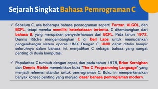 Dasar-Dasar Pemrograman - 4 Bahasa Pemrograman C | PPT | Free Download