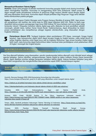 Policy Brief: Membenahi Defisit Talenta Digital | PDF